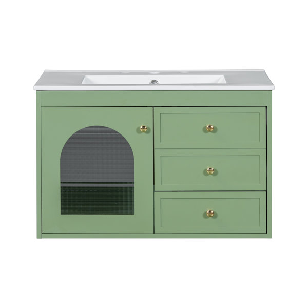Ebern Designs Lolani 30 Single Bathroom Vanity With Ceramic Top Wayfair
